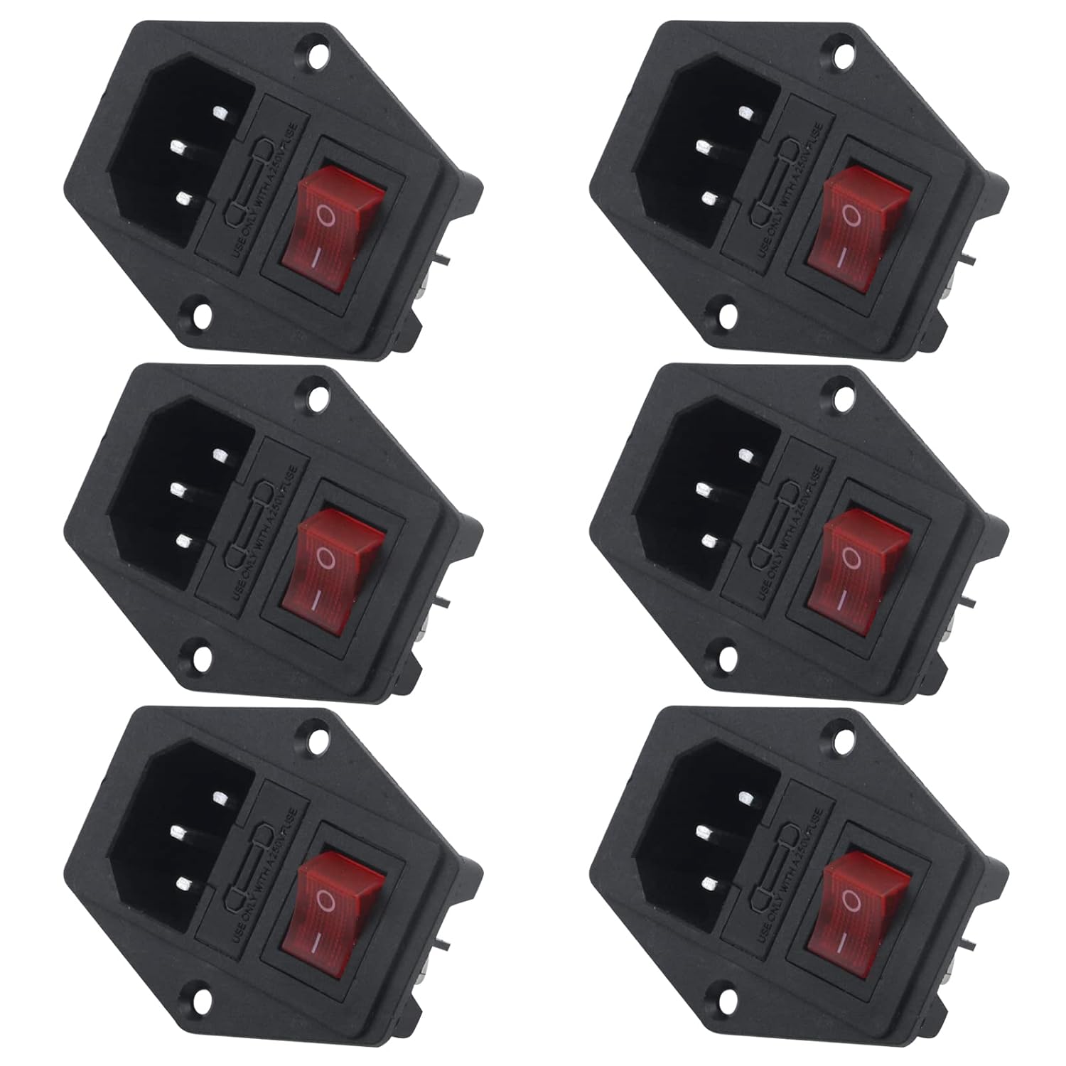 120 V Outlet IEC320 10A 120V Male Power Inlet Module With Fuse & Switch ...